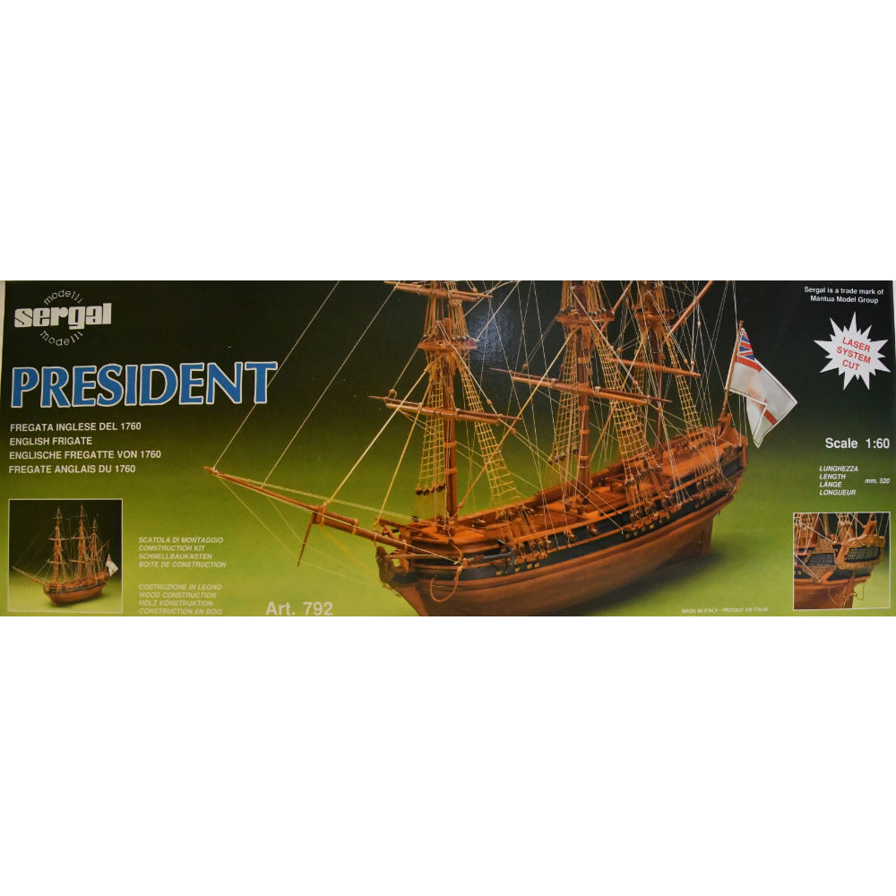 HMS President Frigate Boat Kit | Sergal 792 | Premier Ship Models USA